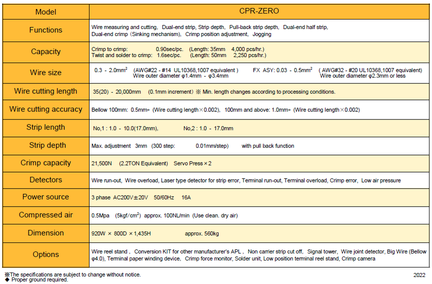 CPR-ZERO - Japan Automatic Machine Co., Ltd.